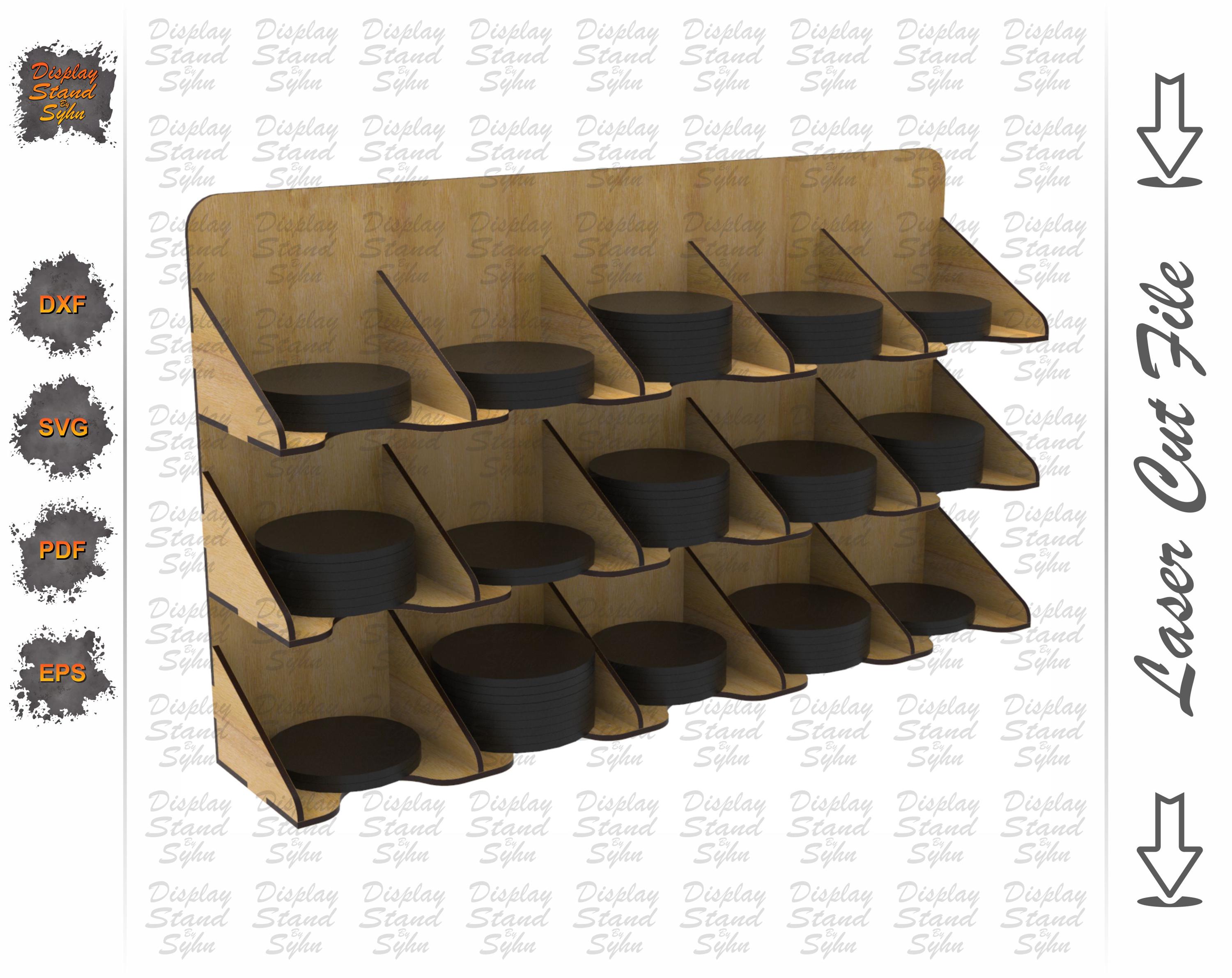 Coaster Display Stand Laser Cut File – 3 Tier Organizer, 3 Size Options ...