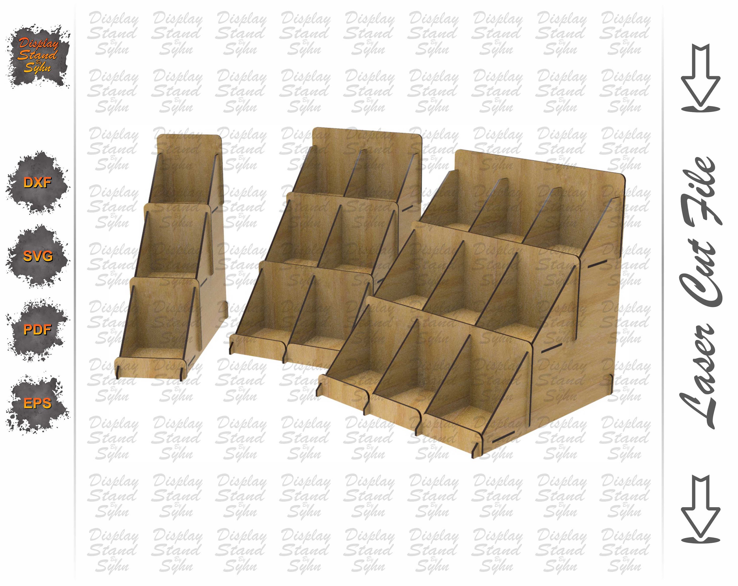 Laser Cut 3 Tier Retail Display Stand SVG | DIY Detachable Organizer ...