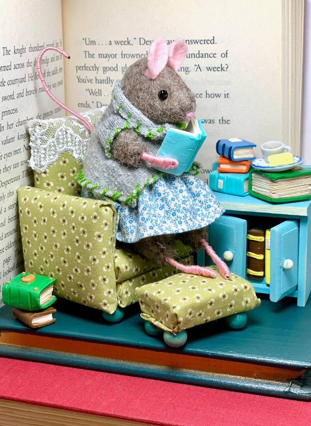 Note Card miss Mabel Mouse Wool Mouse True Booklover - Etsy