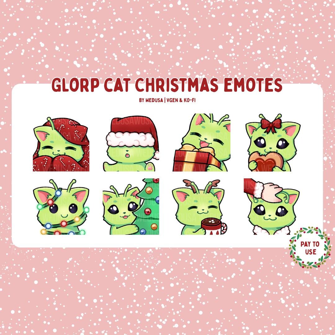 8 Christmas Emotes | Alien/glorp/green Cat - Etsy