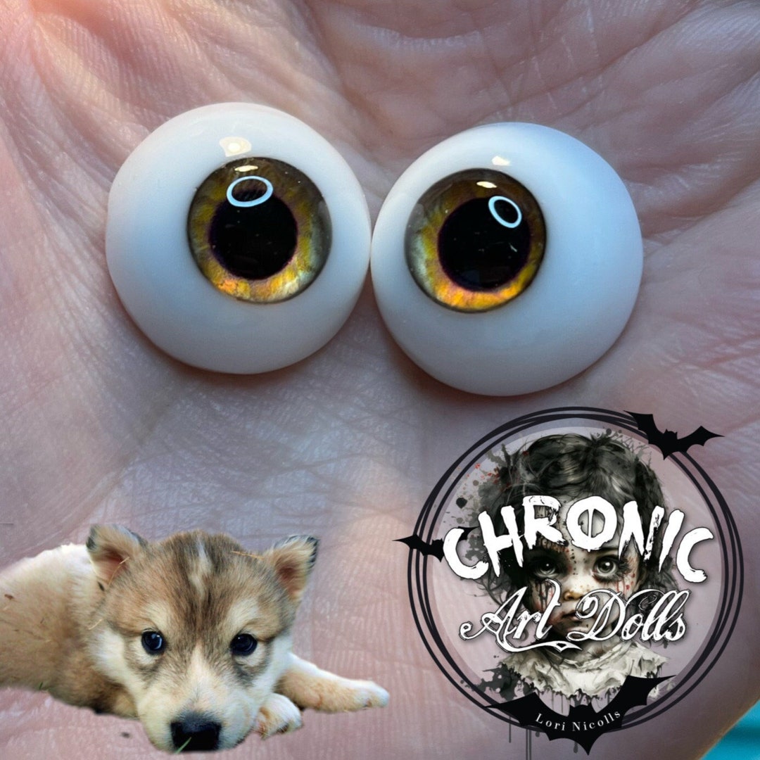 Chronic Art Dolls Amber Fantasy Werepup Dog Resin Fantasy Eyes for Reborn & BJD Dolls FREE ...