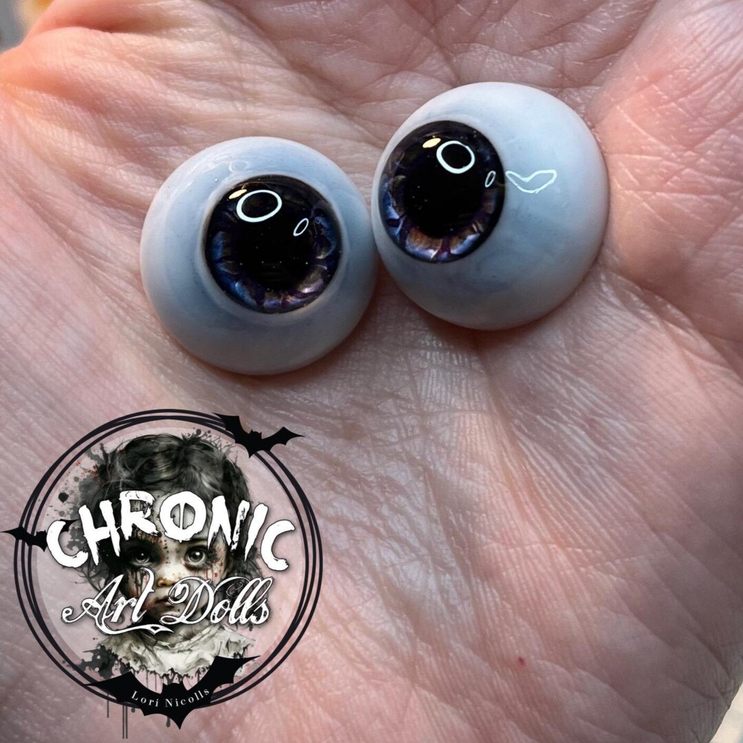 Chronic Art Dolls Blue Gray Human Reborn Resin Eyes With Blue Toned Sclera **FREE Shipping in ...