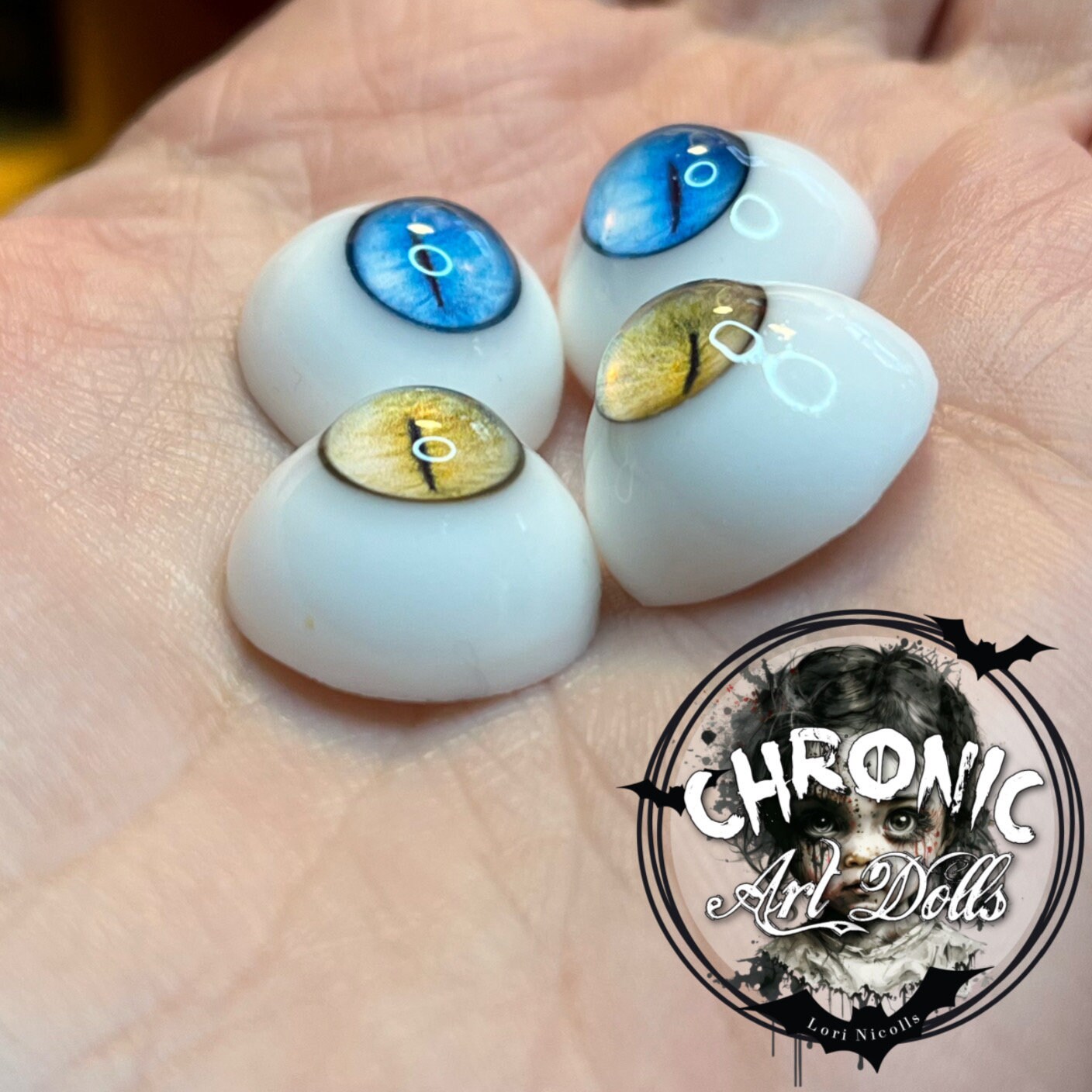 Chronic Art Dolls Resin Cat or Creature Eyes for Reborn & BJD Dolls ...