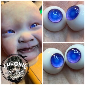 Chronic Art Dolls Zombie Blue Eyes - Resin Doll Eyes for Reborn or BJD - Lori Nicolls **FREE 1st ...