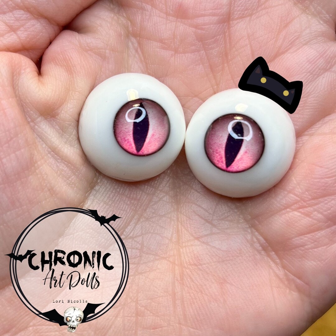 Resin Cat or Dragon Creature Eyes in Pink! by Chronic Art Dolls - for ...