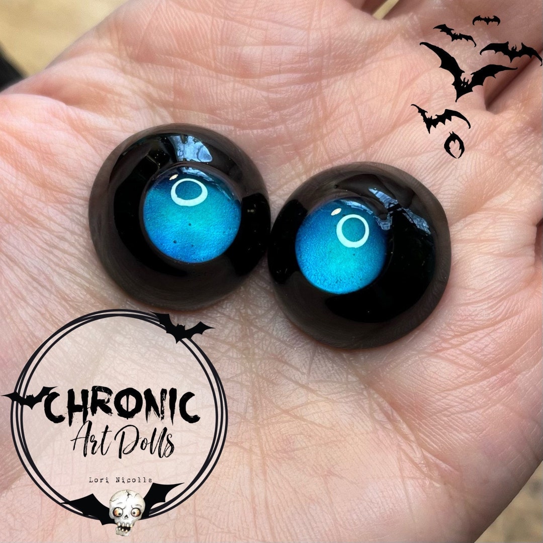 Chronic Art Dolls Black Sclera Zombie Resin Eyes No Pupil **FREE ...