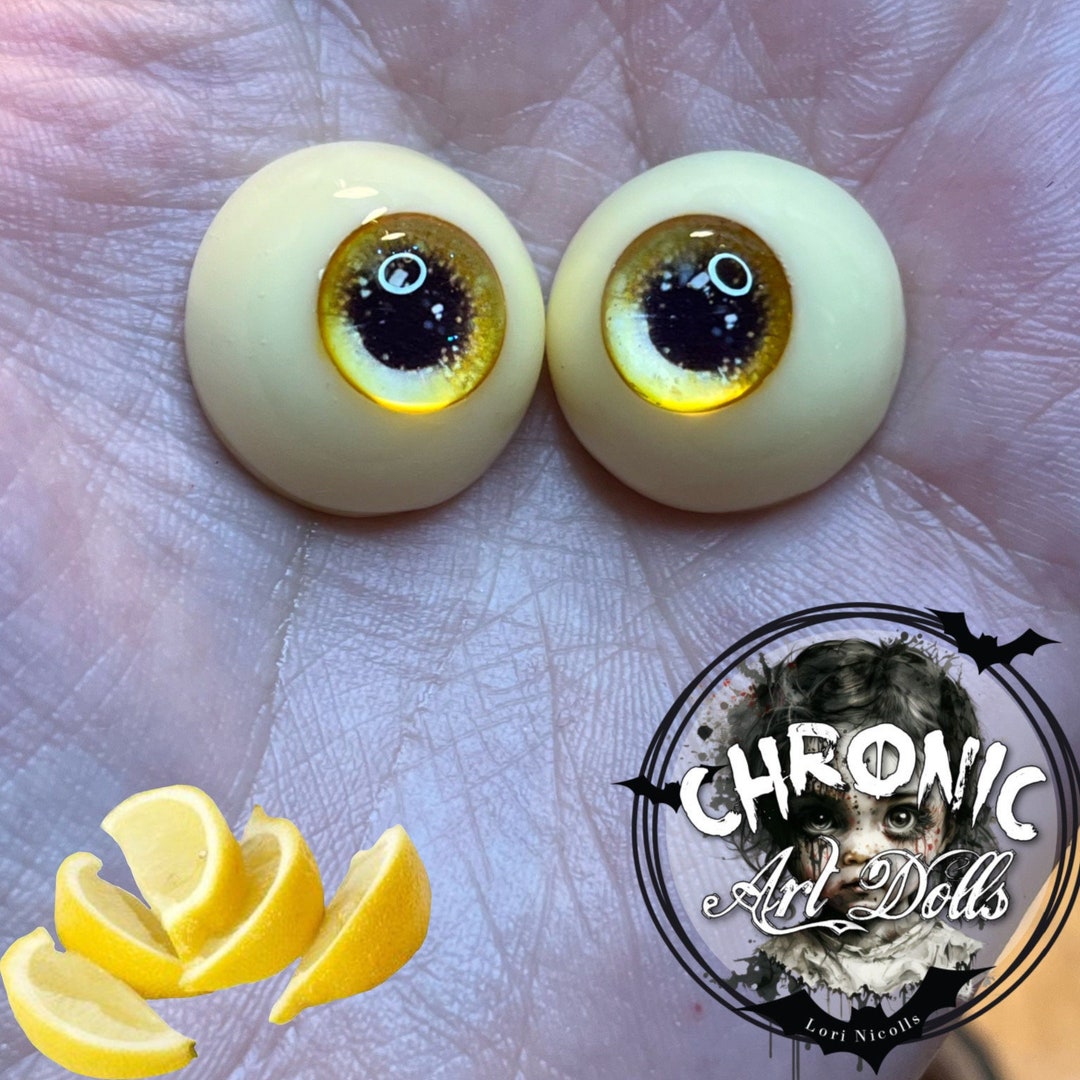 Lemon Yellow Resin Eyes for Alternative Reborns & BJD Dolls by Chronic ...