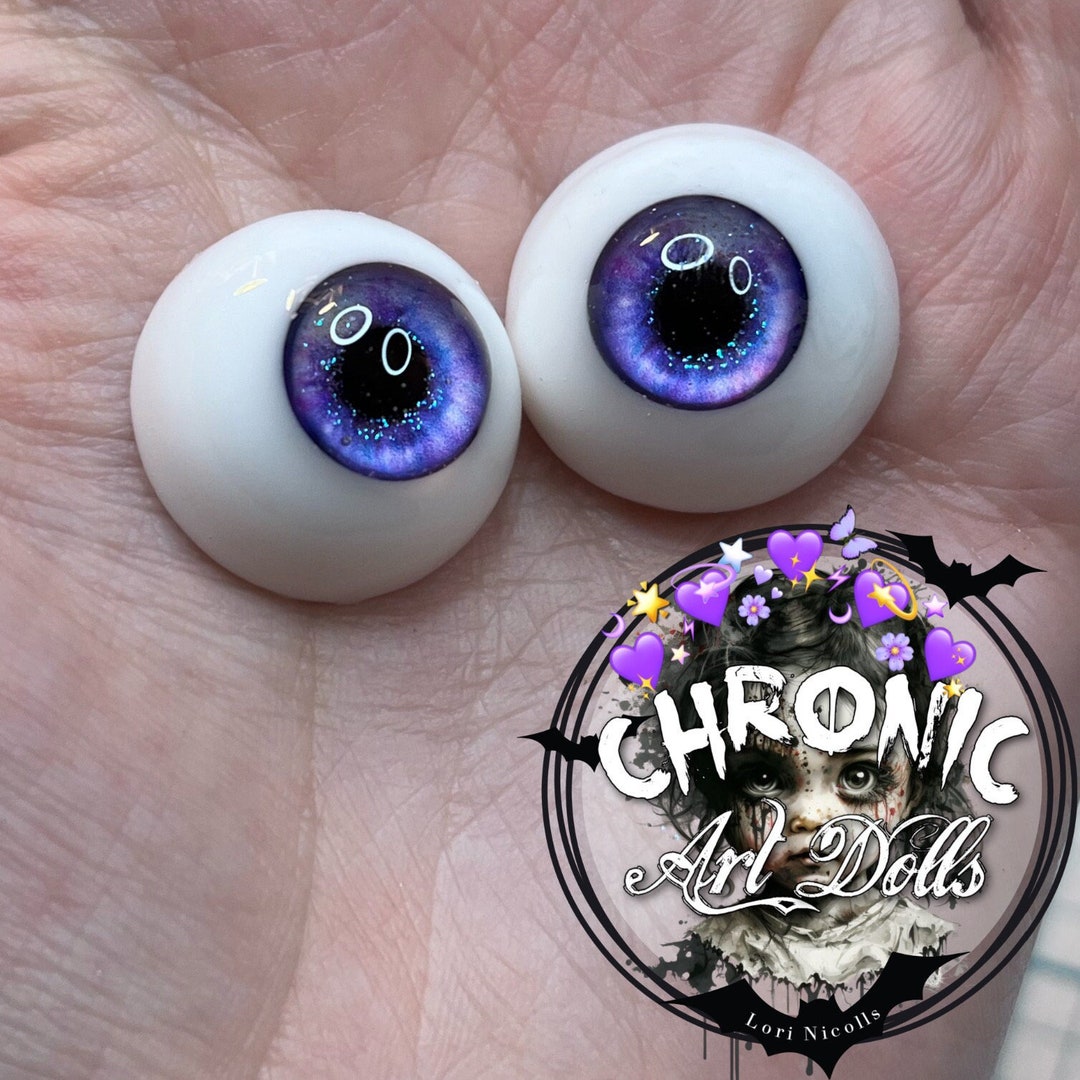 Chronic Art Dolls Beautiful Purple Resin Doll Eyes for Reborn Dolls & Bjds. With Microglitter ...