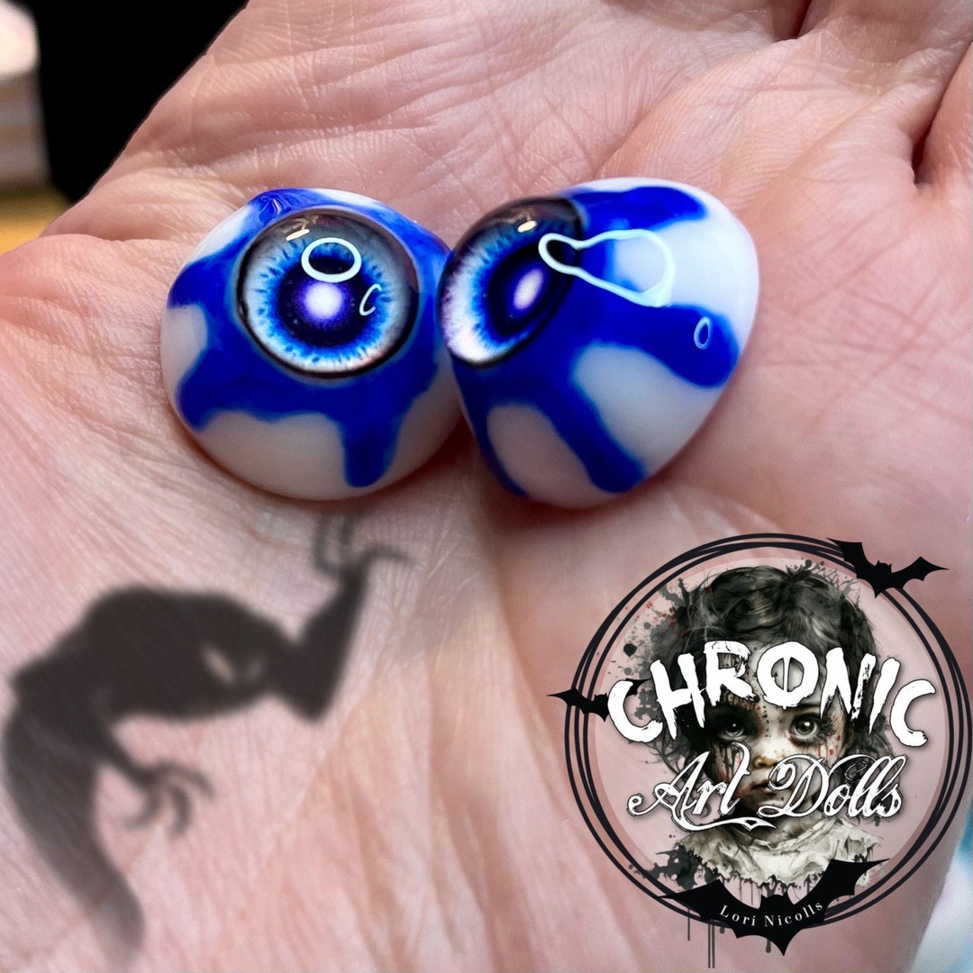 Horror Blue Dripping Fantasy Resin Doll Eyes for Reborn Dolls & Bjds by ...