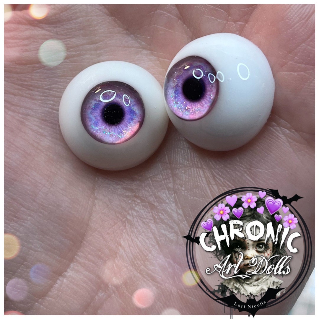 Chronic Art Dolls Beautiful Baby Pink/purple Resin Doll Eyes for Reborn Dolls & Bjds. With ...