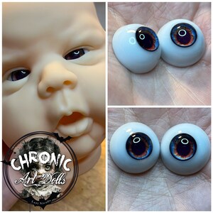 Human Reborn Doll Eyes in Newborn Blue With Blue Sclera by Chronic Art Dolls FREE Shipping Size ...
