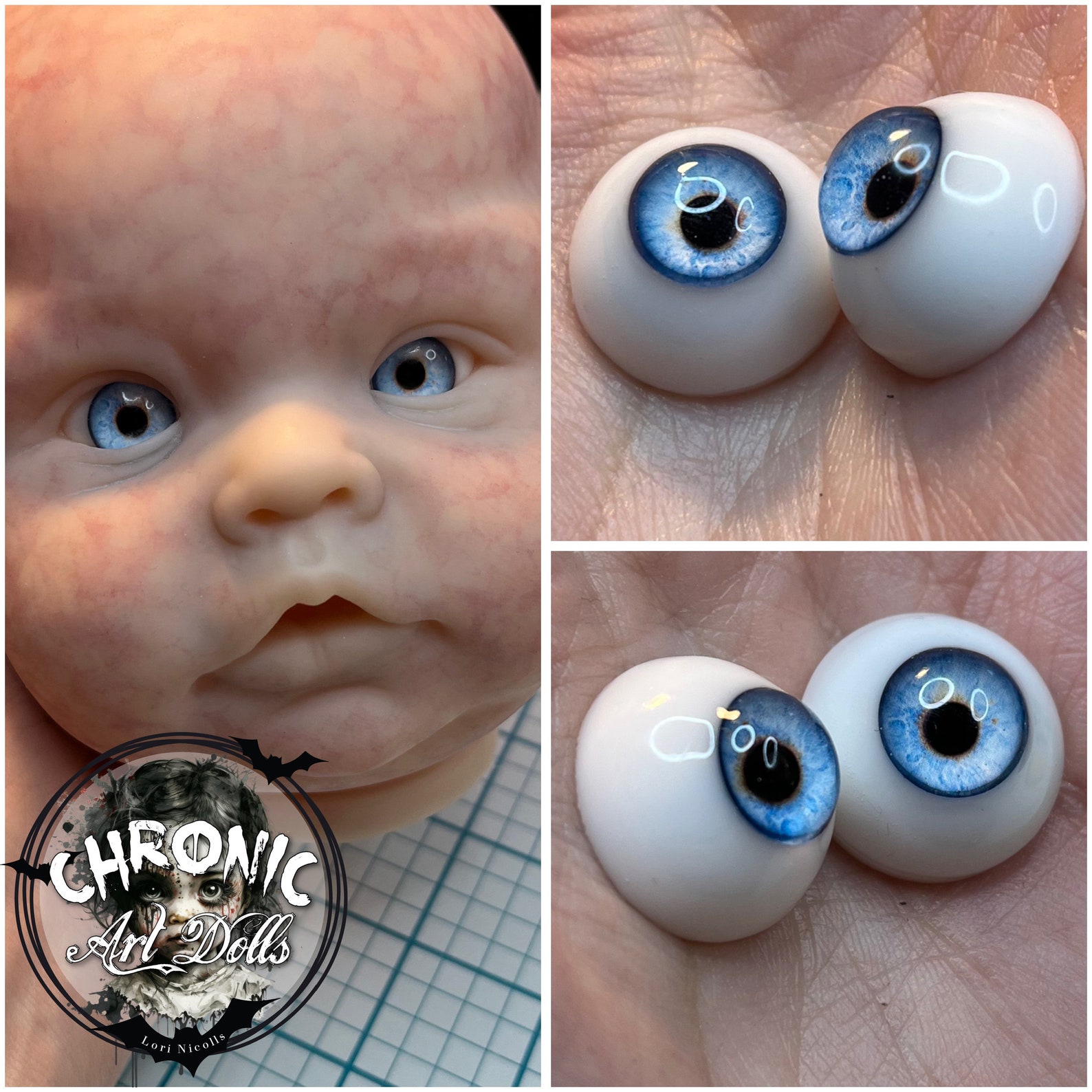 Chronic Art Dolls Baby Blue Human Reborn Resin Eyes **FREE Shipping in ...