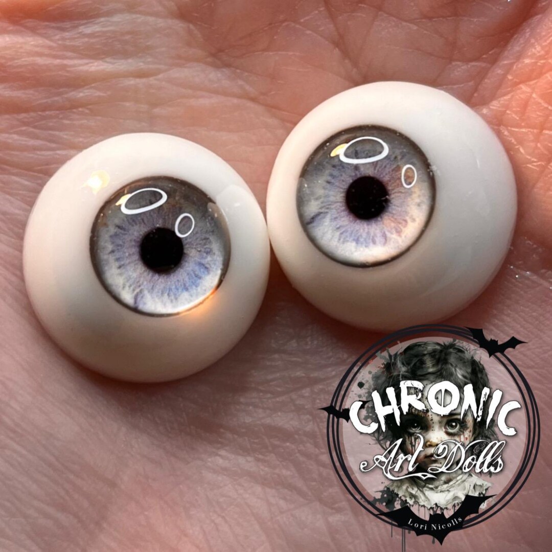 Chronic Art Dolls Pale Grey Reborn Resin Eyes With White Sclera **FREE ...