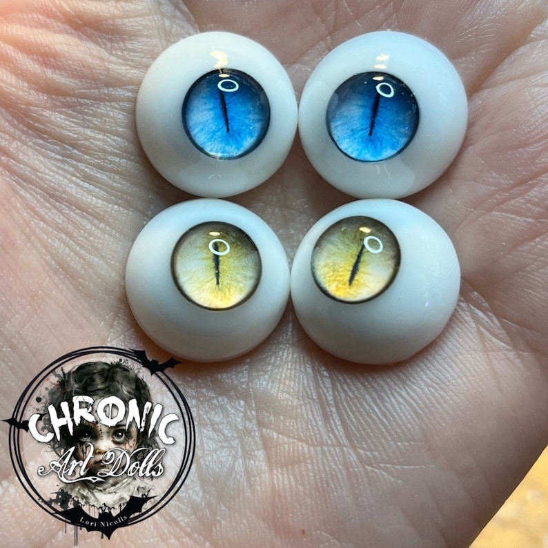 Chronic Art Dolls Resin Cat or Creature Eyes for Reborn & BJD Dolls ...