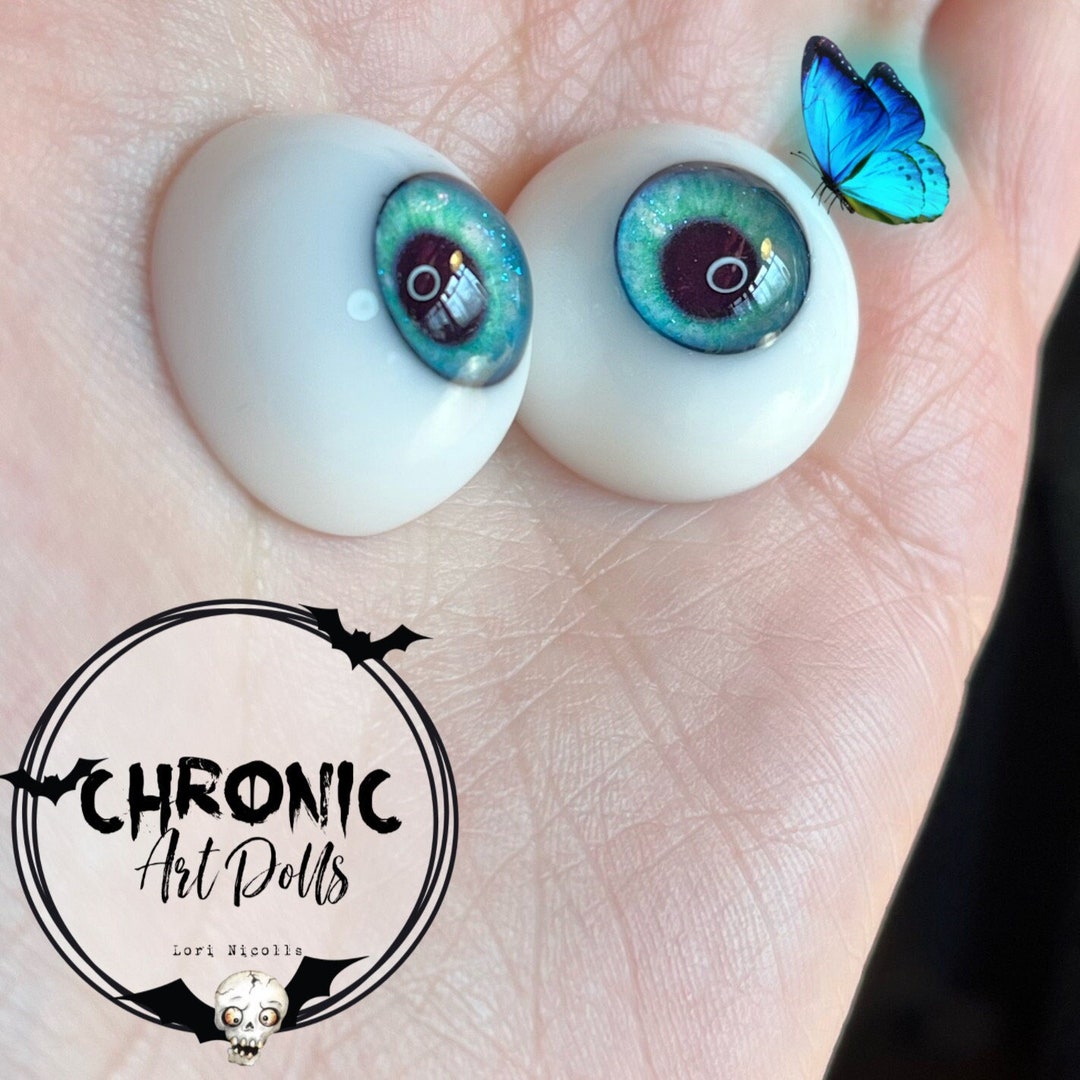 Chronic Art Dolls Beautiful Teal With Microglitter Resin Doll Eyes for Reborn Dolls & Bjds ...
