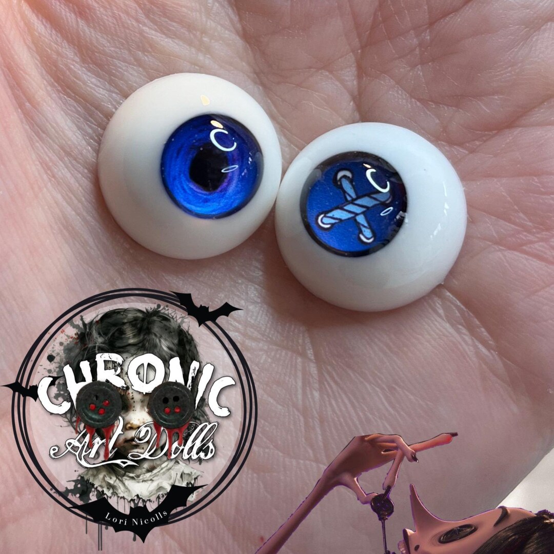Chronic Art Dolls Resin Coraline Inspired Button Eyes for BJD & Alternative Reborn Dolls ** FREE ...
