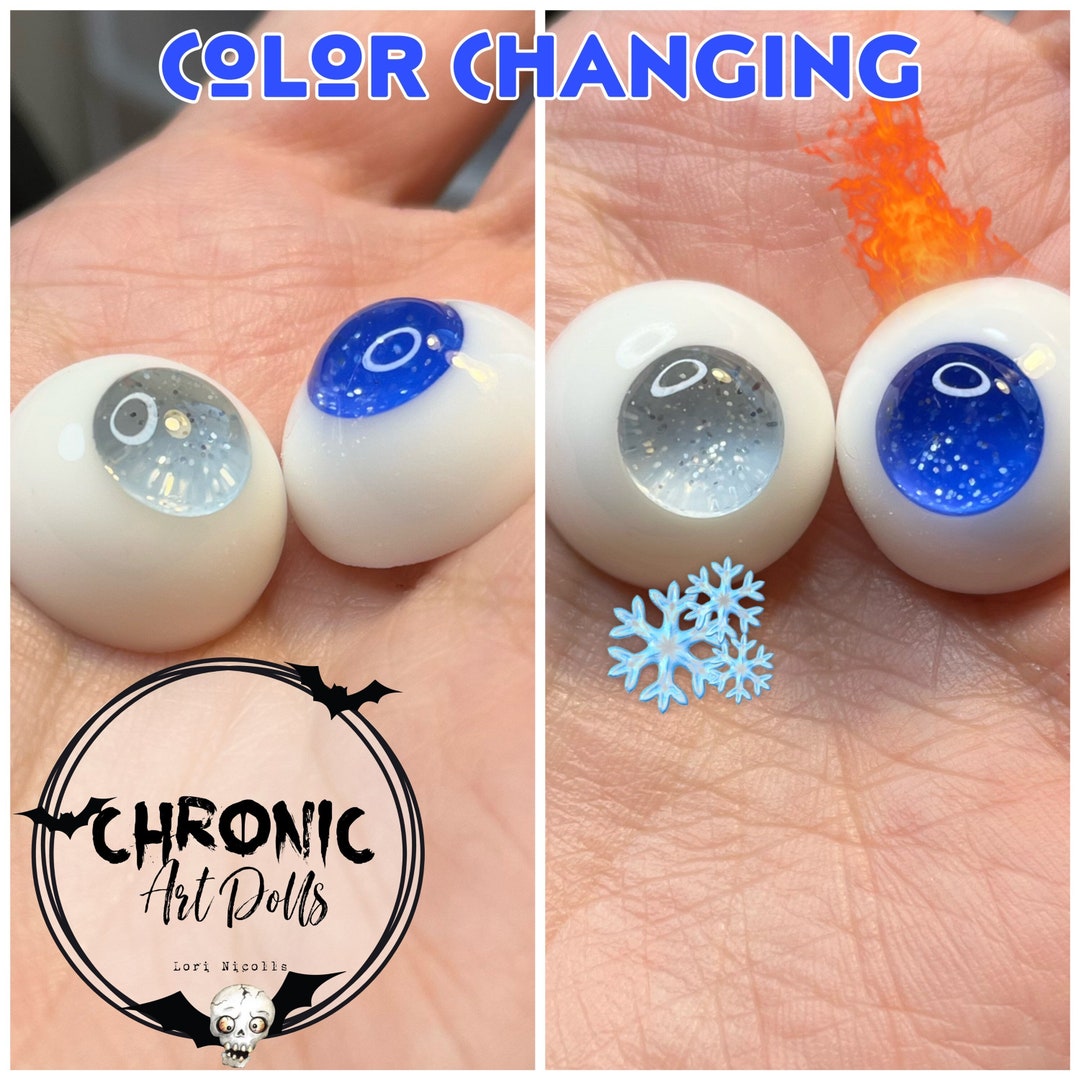 Color Changing Resin Art Eyes With Glitter for Reborn & Bjds - Etsy