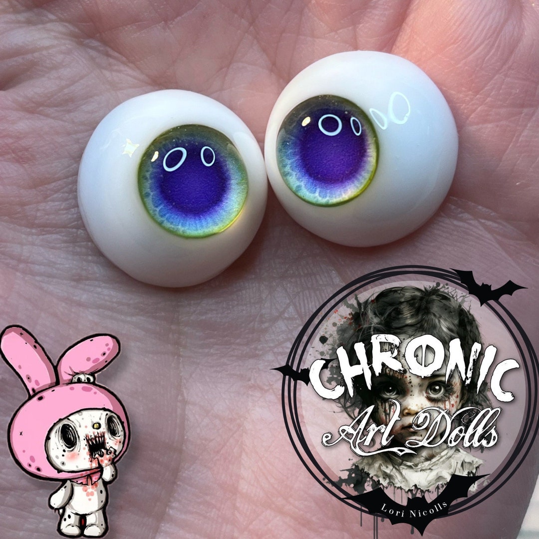 Chronic Art Dolls Resin Eyes - Creepy Zombie Spooky Purple Pupil for Alternative Reborn Dolls ...