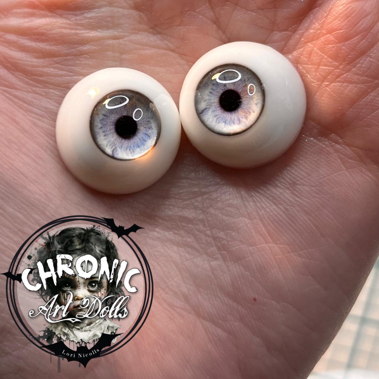 Chronic Art Dolls Pale Grey Reborn Resin Eyes With White Sclera **FREE ...
