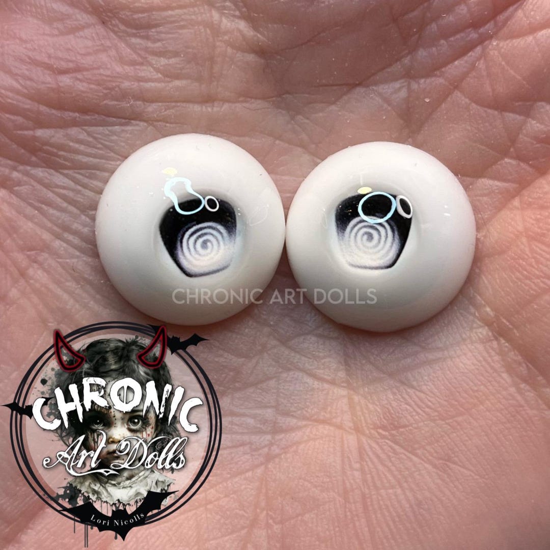 Hypnotic Spiral Resin Doll Eyes • Handmade Creepy-cute Aesthetic Resin ...