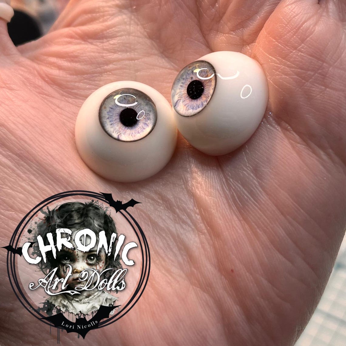 Chronic Art Dolls Pale Grey Reborn Resin Eyes With White Sclera **FREE ...