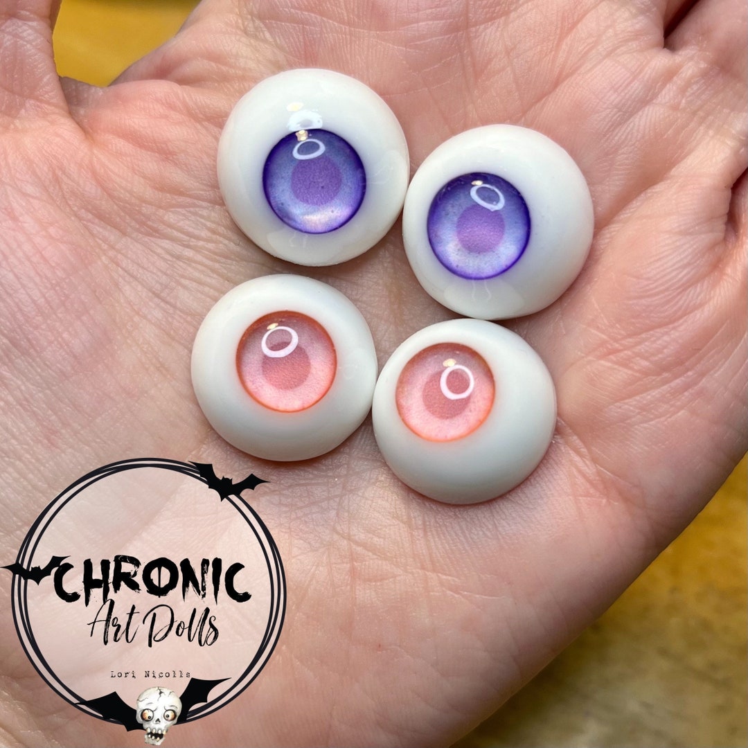 Chronic Art Dolls - Resin BJD & Reborn Eyes in Pink or Purple 14mm to 24mm by Lori Nicolls ...