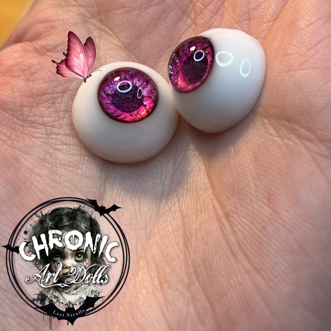 Chronic Art Dolls Beautiful Pink Flower Resin Doll Eyes for Reborn Dolls & Bjds. With ...