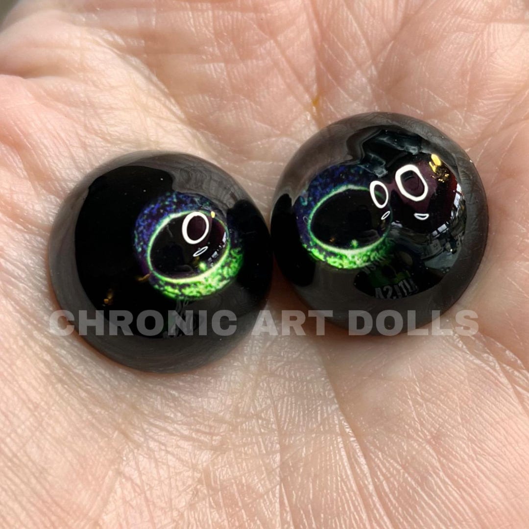 Chronic Art Dolls Turtle Eyes With Black Sclera for Your Fantasy BJD or Alternative Dolls - 14mm ...