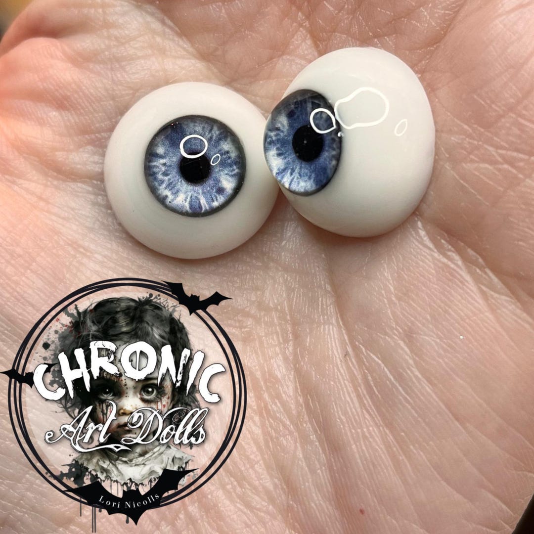 Chronic Art Dolls Blue Gray Human Reborn Resin Eyes With White Sclera **FREE Shipping in USA ...