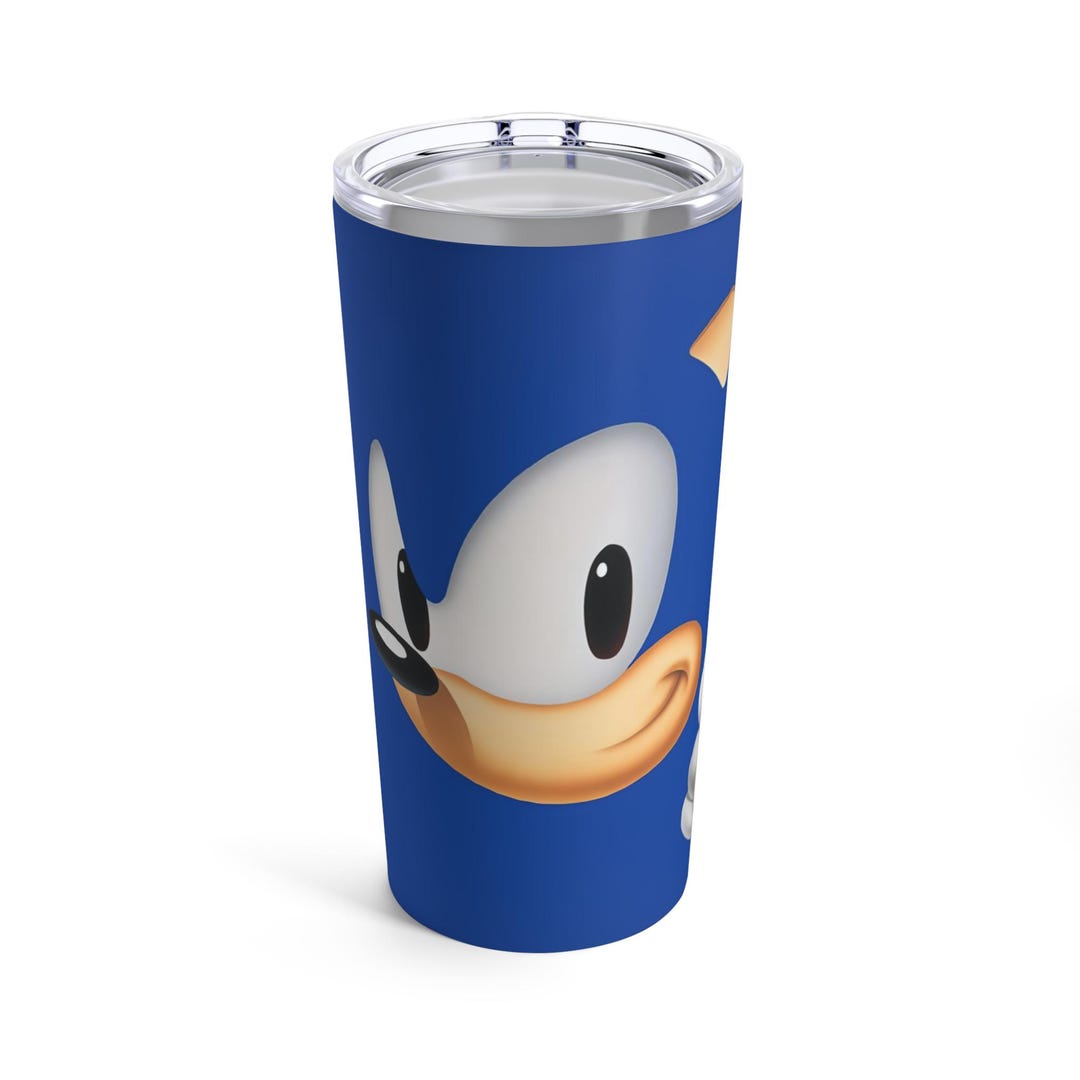 Classic Sonic Game Tumbler 20oz W/plastic Lid Travel Coffee Mug Anime ...