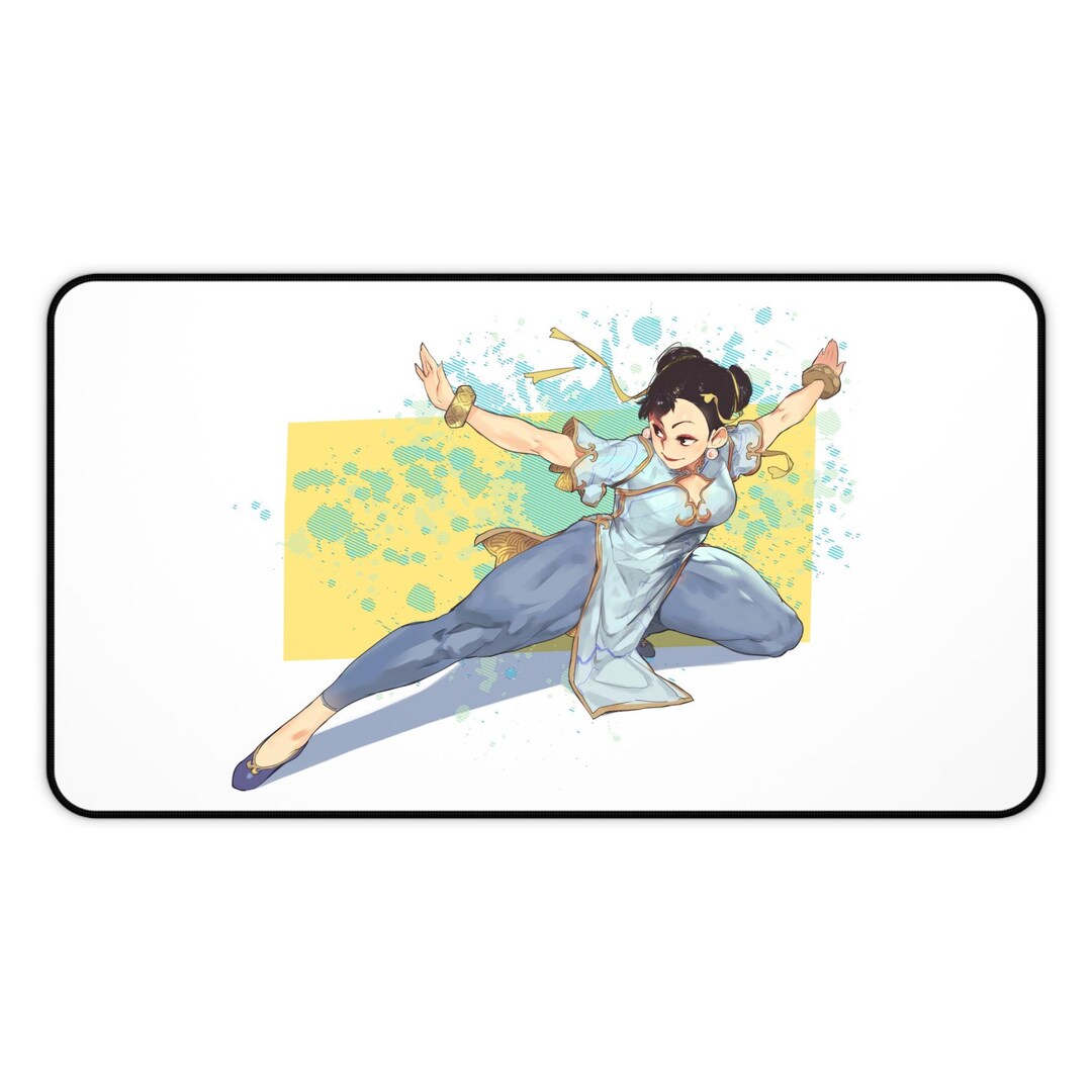 Chun-li Stretching Before A Fight Desk Mat for Gaming Computer Fan Art ...