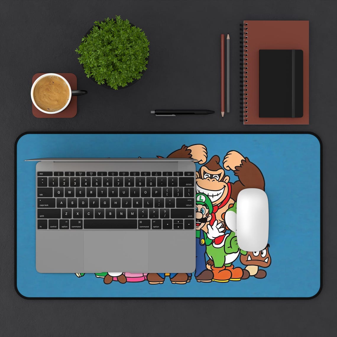 Classic Video Game Characters Desk Mat for Gaming Computer Fan Art ...