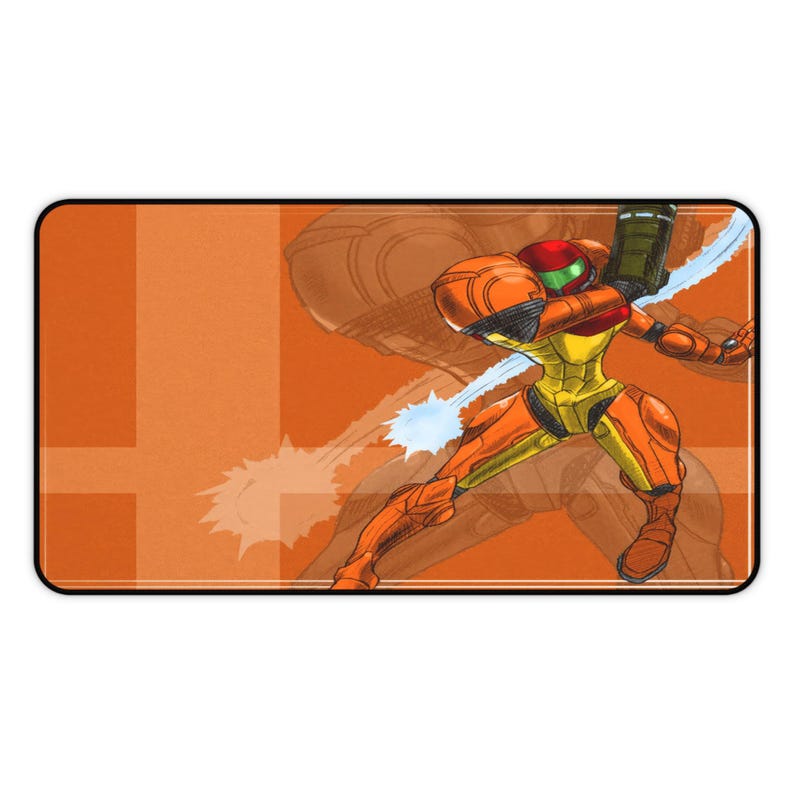 Samus Fighting Orange Desk Mat for Gaming Computer Fan Art N64 Retro ...
