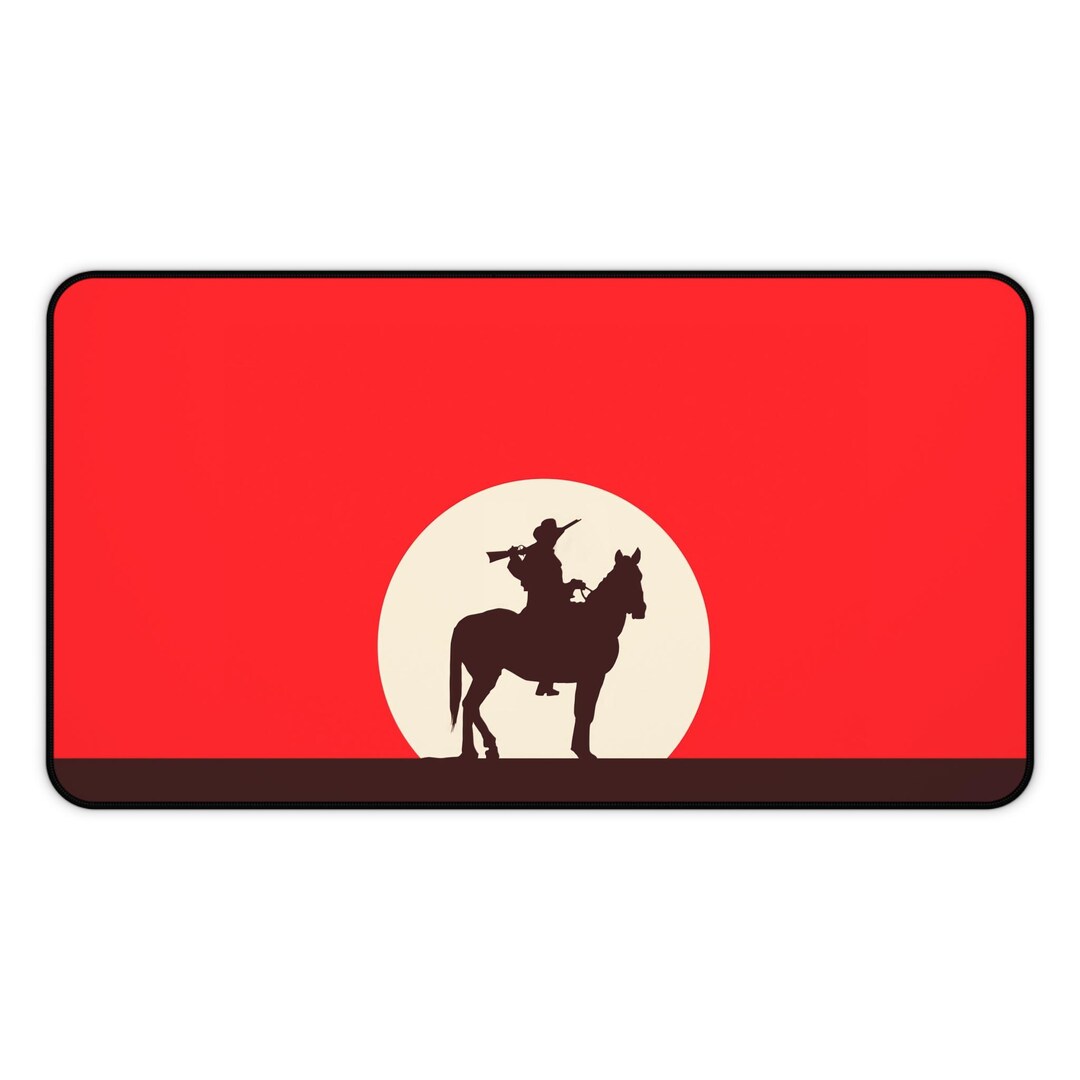 Red Dead Redemption Silhouette Desk Mat for Gaming Computers Fan Art ...