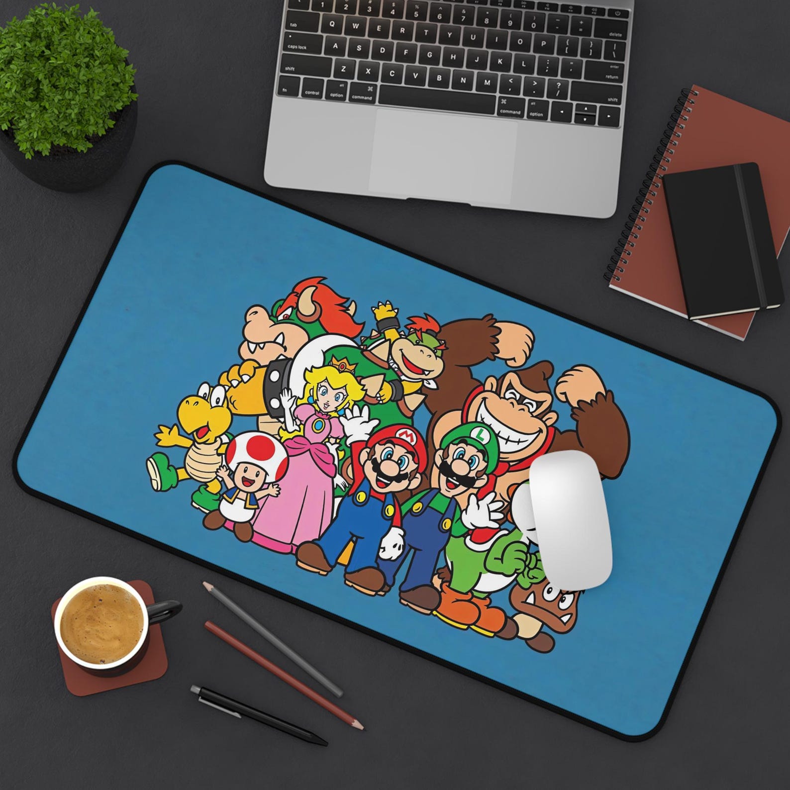 Classic Video Game Characters Desk Mat for Gaming Computer Fan Art ...