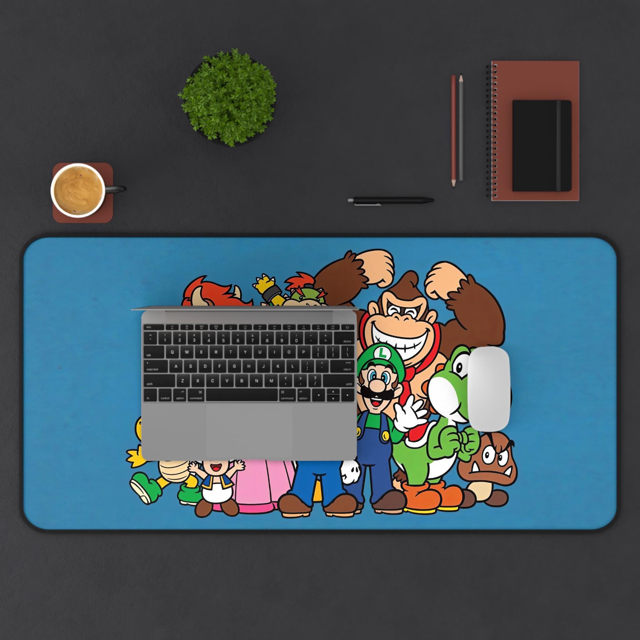 Classic Video Game Characters Desk Mat for Gaming Computer Fan Art ...