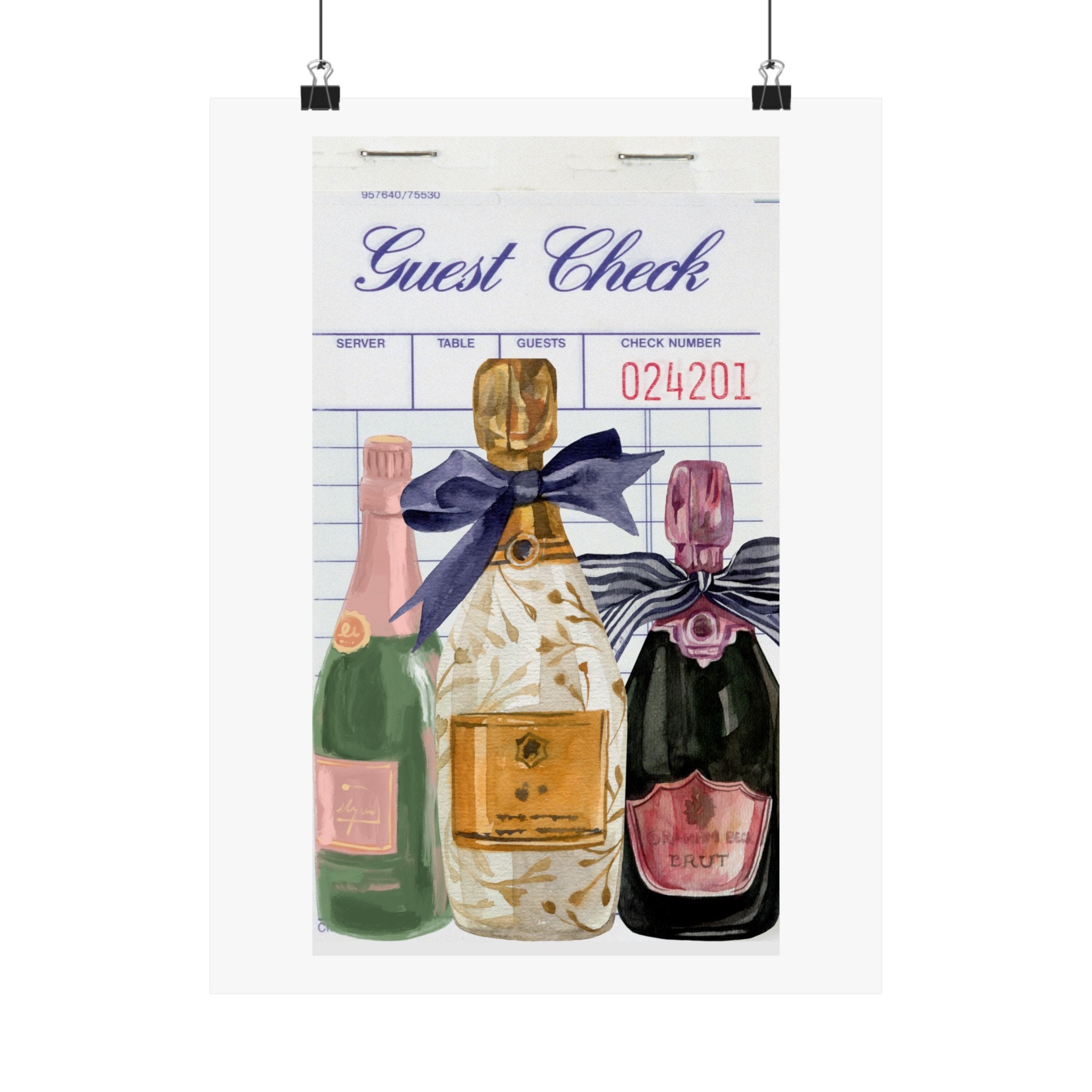 Classy Champagne X Guest Check Design Print, Perfect Wall and Home ...