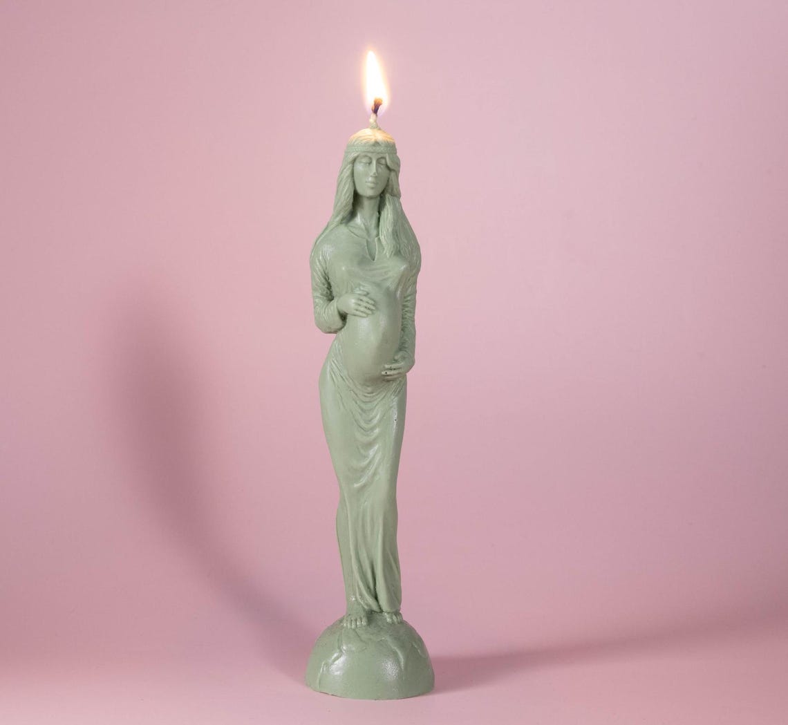 Goddess Gaia Altar Candle, Aphrodite Altar Candle, Beeswax Colored ...