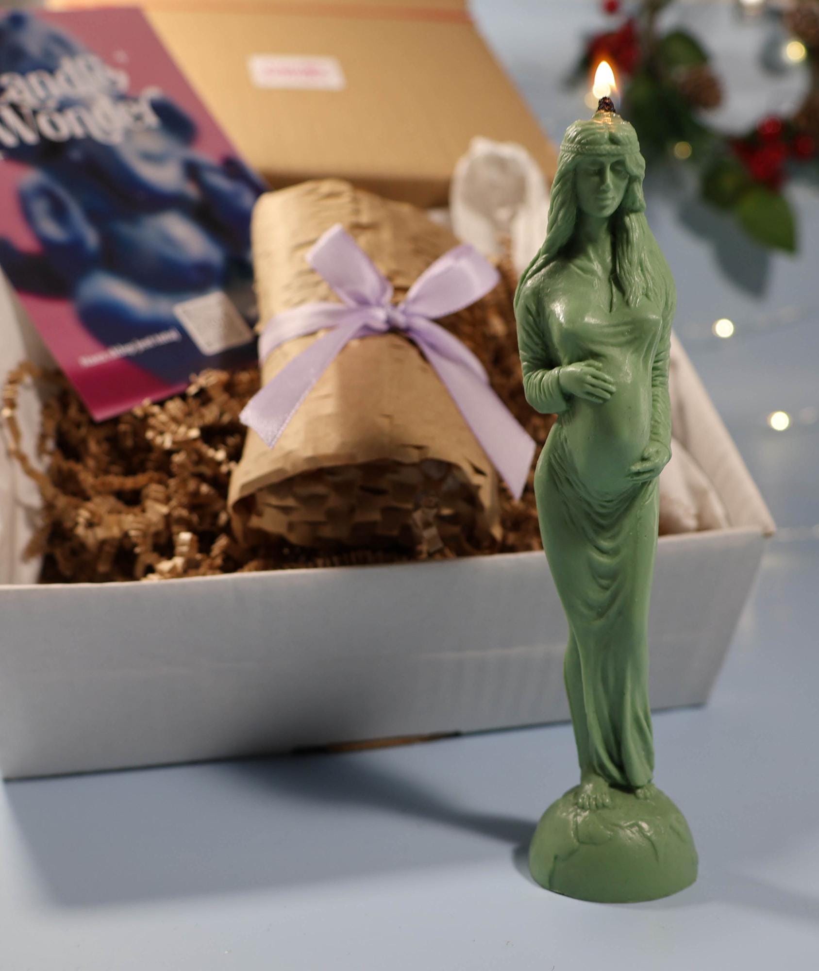 Goddess Gaia Altar Candle, Aphrodite Altar Candle, Beeswax Colored ...