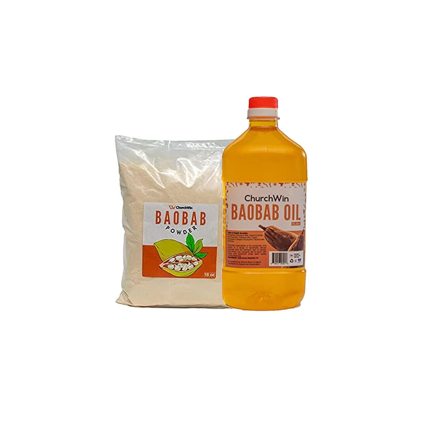 34 Fl OZ/1 L Churchwin Organic Baobab Carrier Oil, Pure & Natural for ...