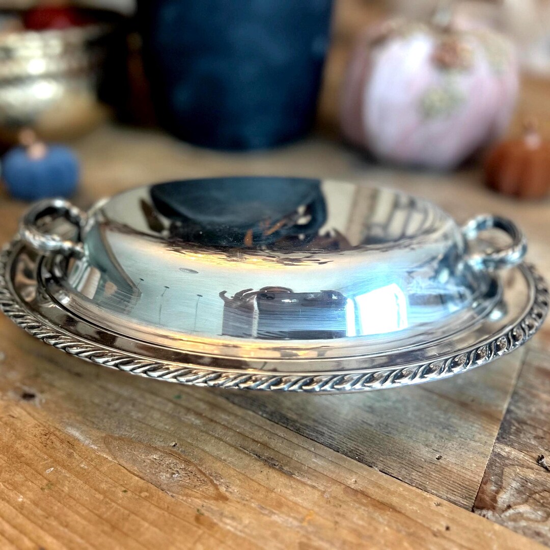 Vintage Wm. Rodgers Silver Plate Covered Deep Vegetable Serving Dish W ...