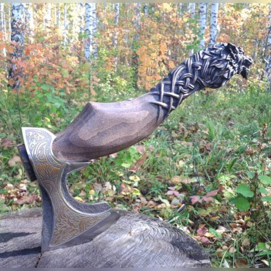 Beautiful Mermaid Viking Axe, Custom, Handmade Celtic Norse Axe, Gift ...