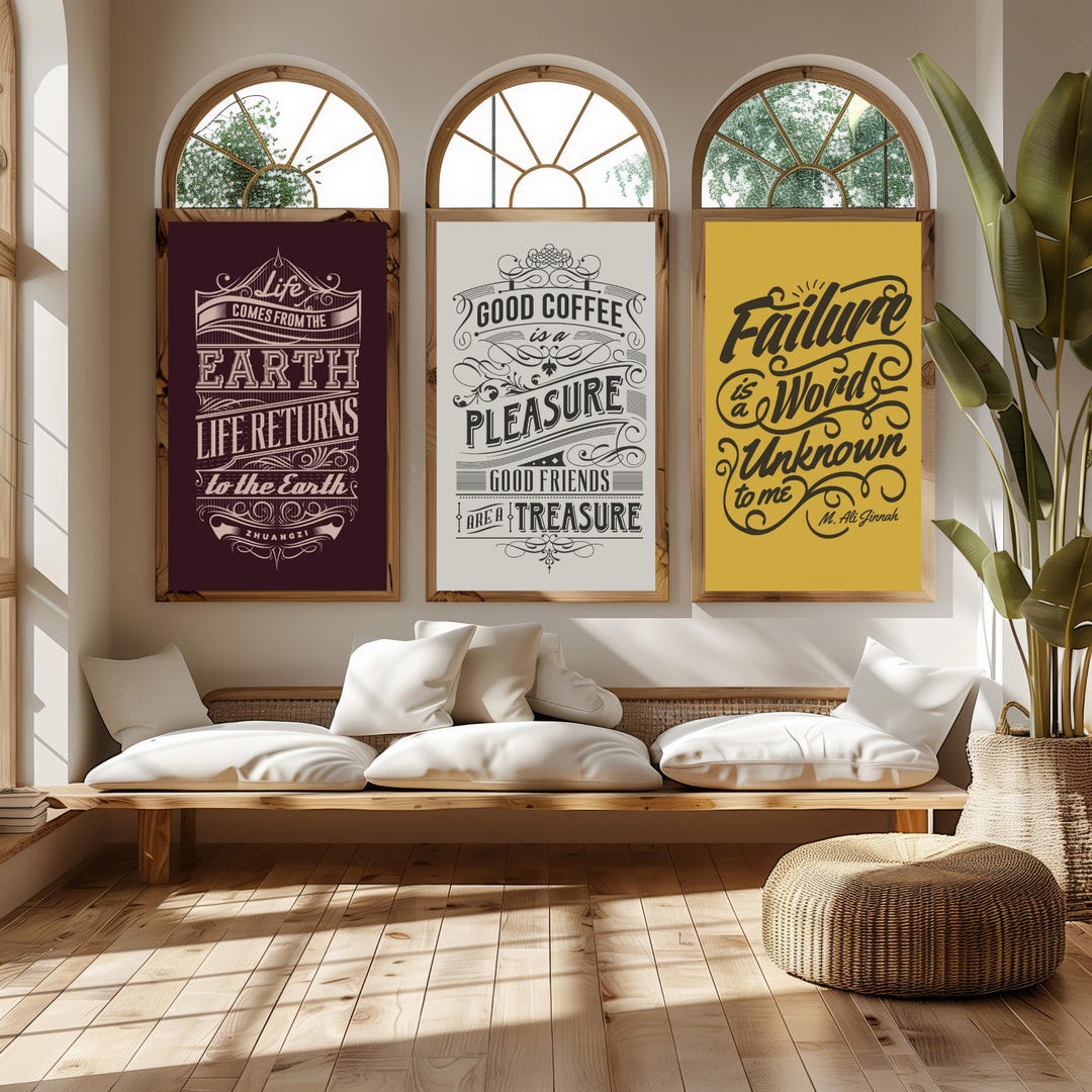 PLR SET OF 3 Motivational Quotes Posters 3 Pack, Motivation Quotes Art ...