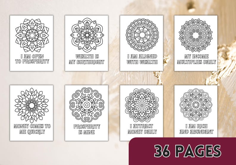 Affirmation Coloring Book for Adult Printable Money, I AM Affirmations ...