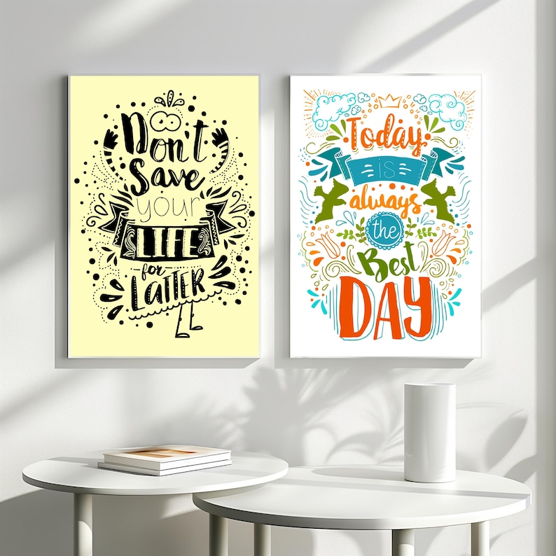 SET OF 6 Motivational Quotes, Inspirational Quotes Wall Art, Quotes ...