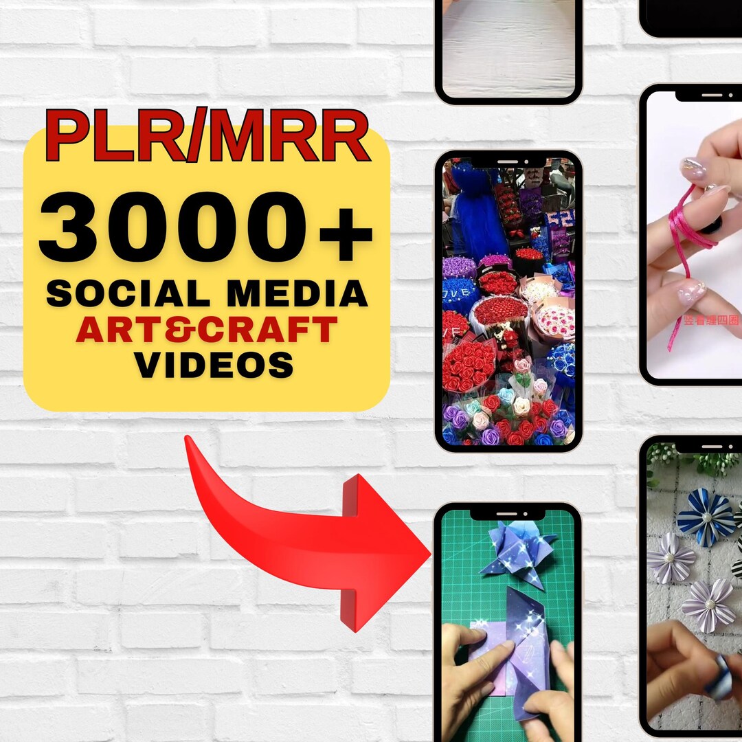 PLR/MMR 3000 Art&crafts Reels Bundle, Art Videos, Motivational Art, Art Crafts Reels, Art Crafts ...