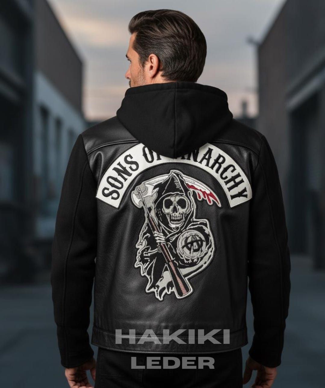 Sons of Anarchy Hooded Real Leather Jacket | SOA Biker Style Jacket for ...