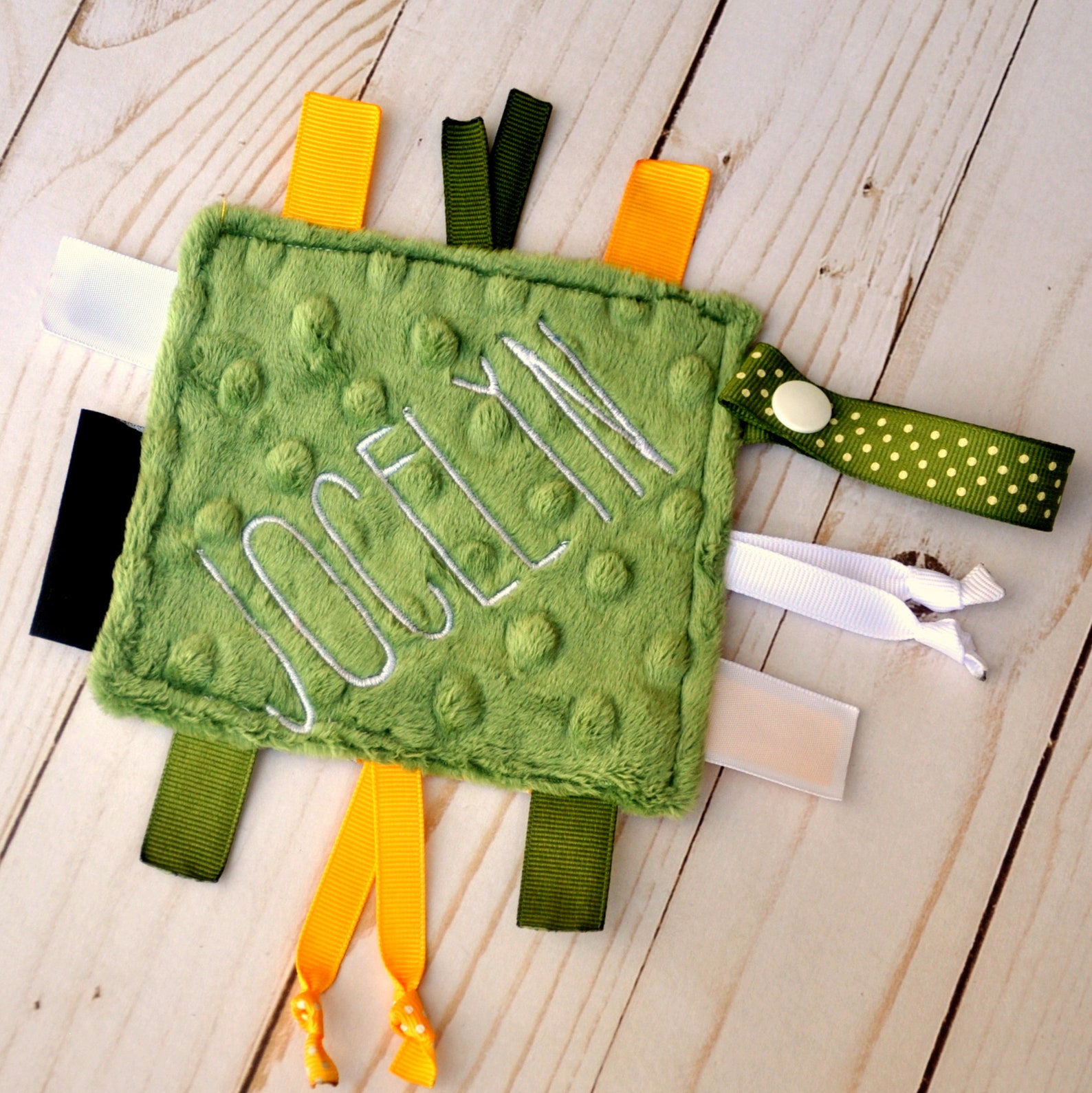 Baby Girl Crinkle Toy - Baby Shower Gift - Crinkle Tag Blanket - Lovey ...