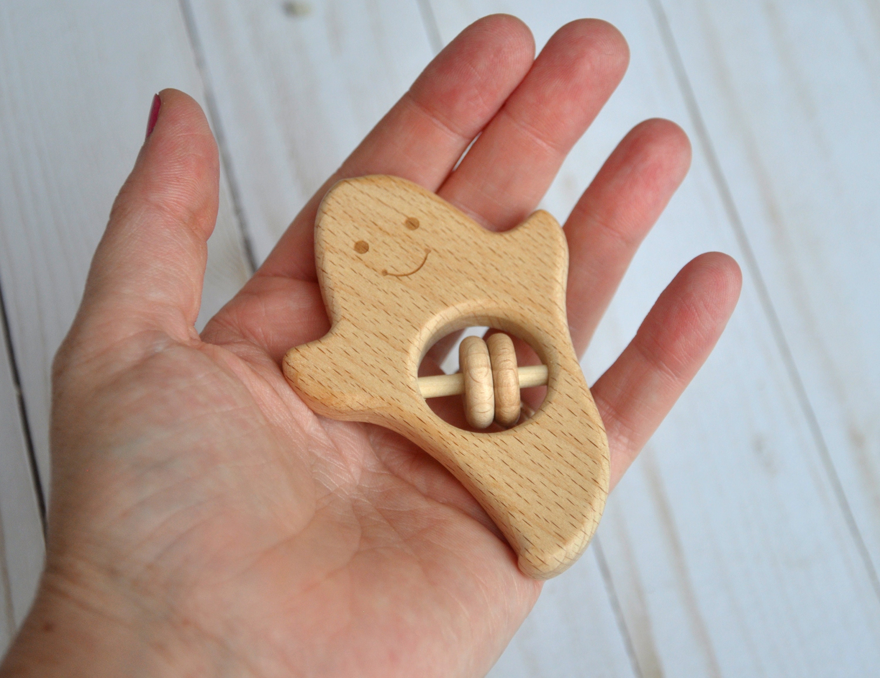 Halloween Rattle Natural Beech Wood Rings Jack O Lantern - Etsy UK