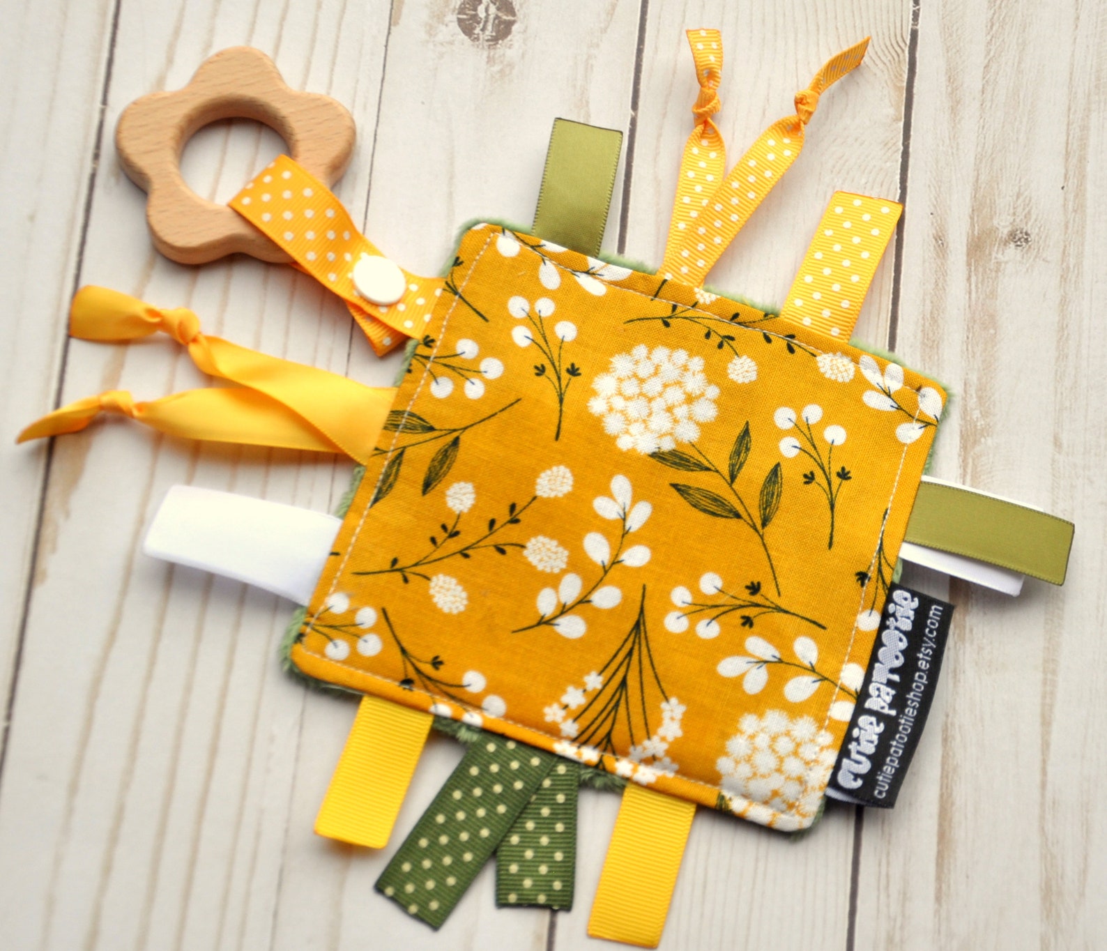 Baby Girl Crinkle Toy - Baby Shower Gift - Crinkle Tag Blanket - Lovey ...